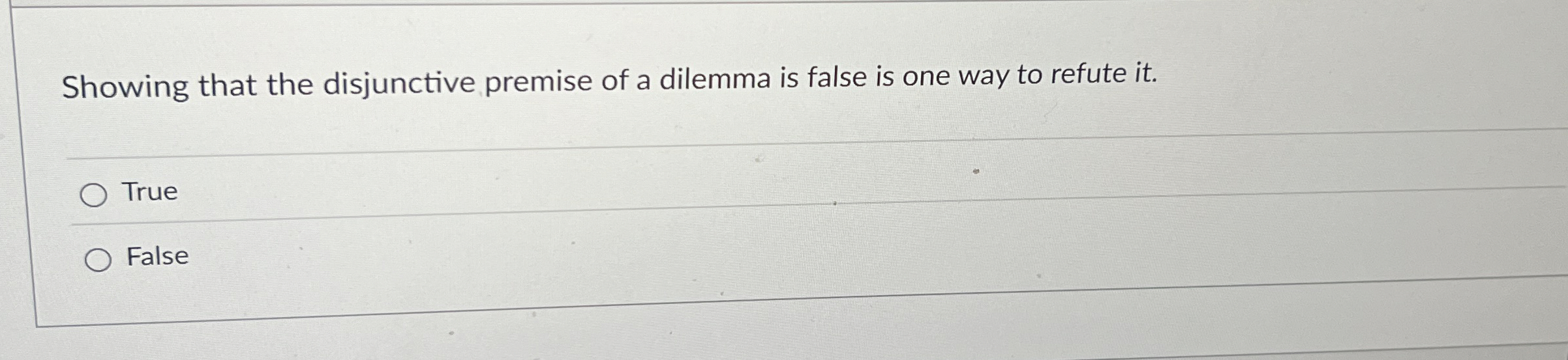 Solved Showing that the disjunctive premise of a dilemma is | Chegg.com