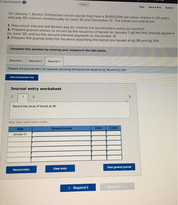 Solved Homework Saved Help Save & Exit Submit On January 1, | Chegg.com