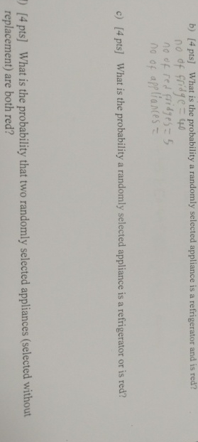 Solved b) [4 ﻿pts] ﻿What is the probability a randomly | Chegg.com