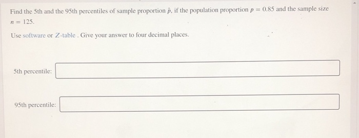 Solved Find the 5th and the 95th percentiles of sample | Chegg.com