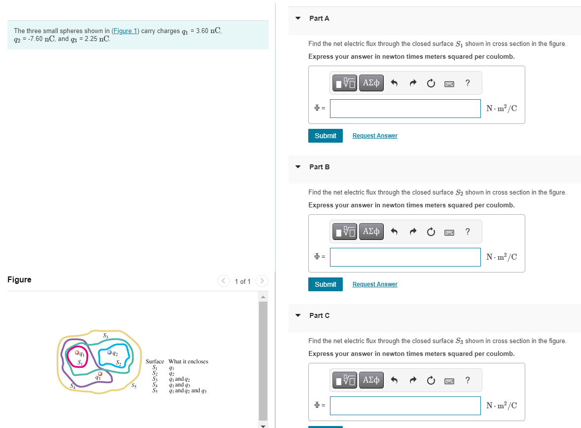 Solved Part AThe three small spheres shown in (Figure 1) | Chegg.com