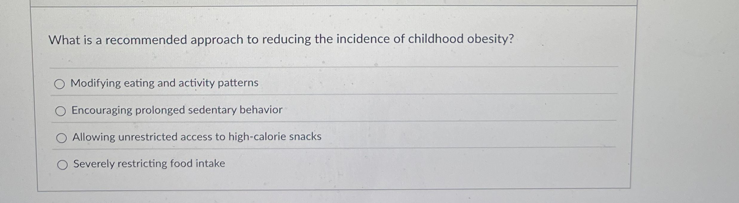 Solved What is a recommended approach to reducing the | Chegg.com