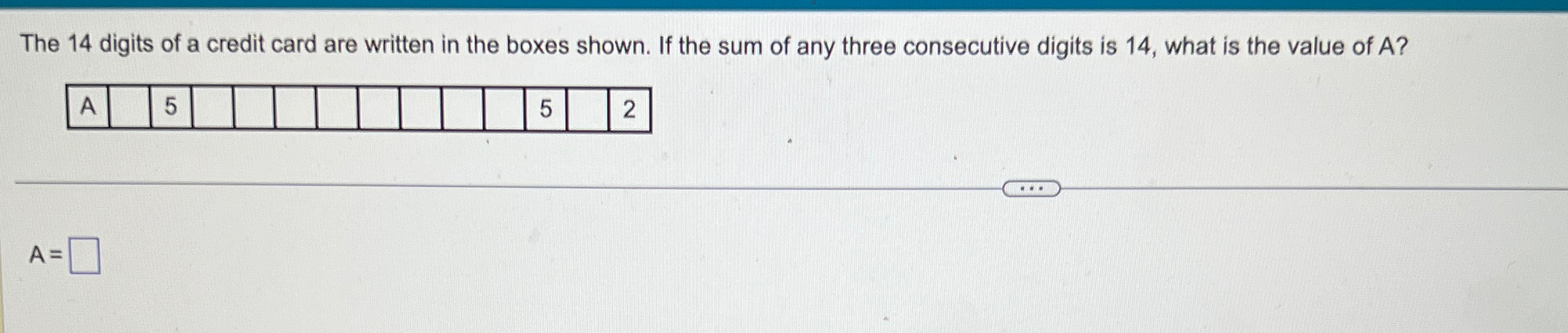 Solved The 14 ﻿digits of a credit card are written in the | Chegg.com