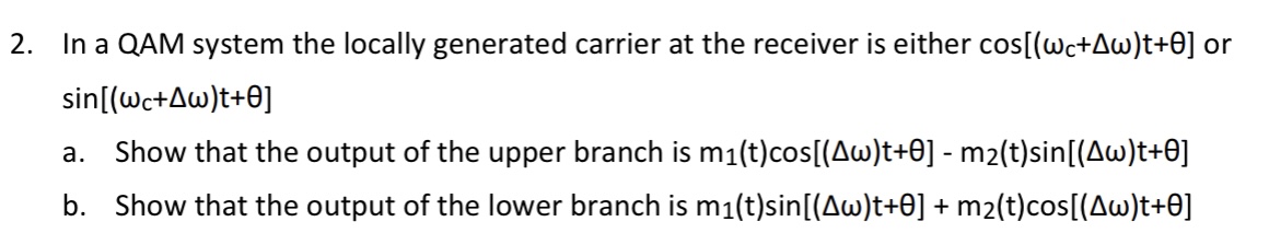 Solved please show all work and clear writting In a QAM | Chegg.com