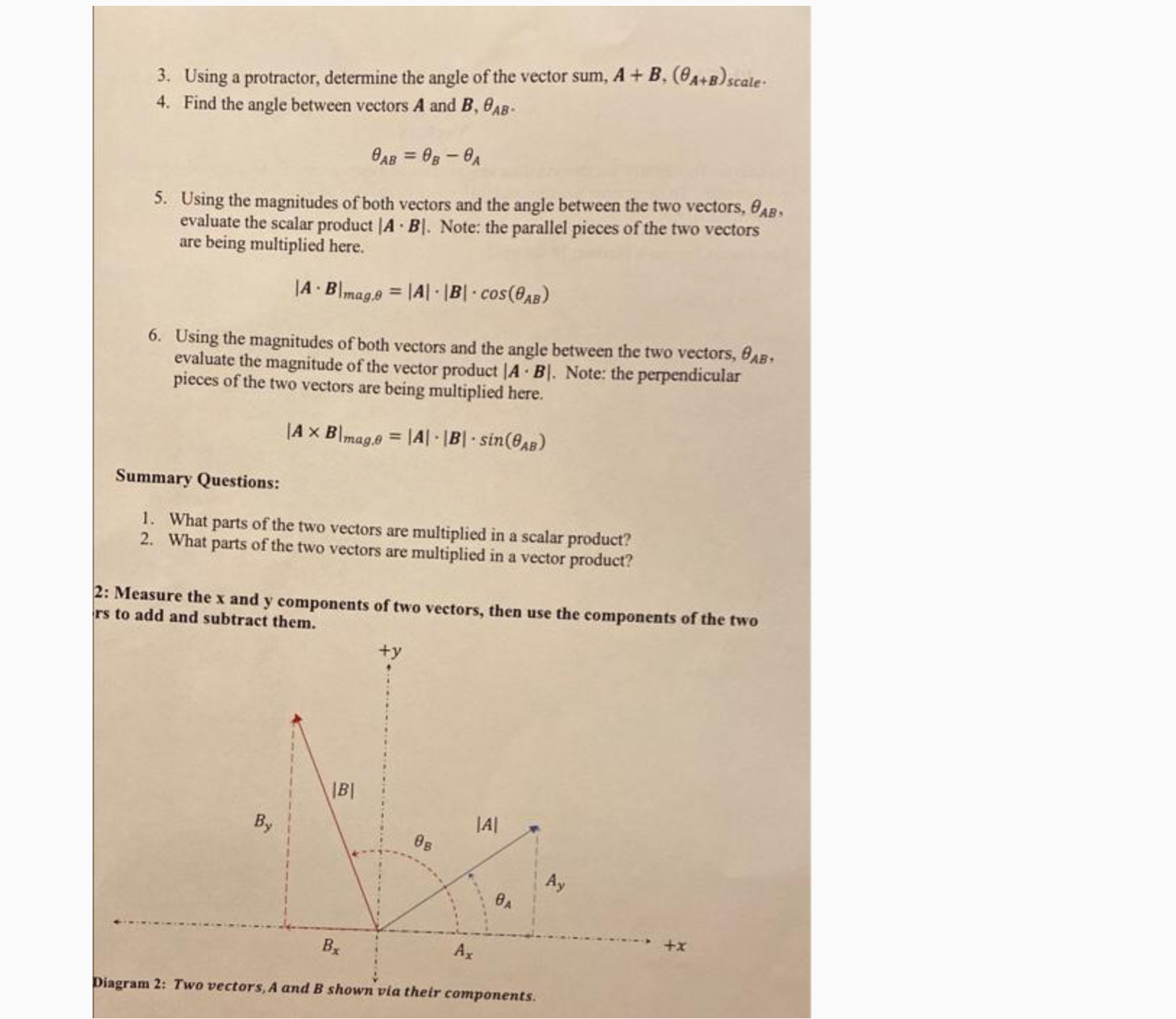 Solved Using a protractor, determine the angle of the vector | Chegg.com