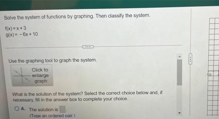 Solved Solve the system of functions by graphing. Then | Chegg.com