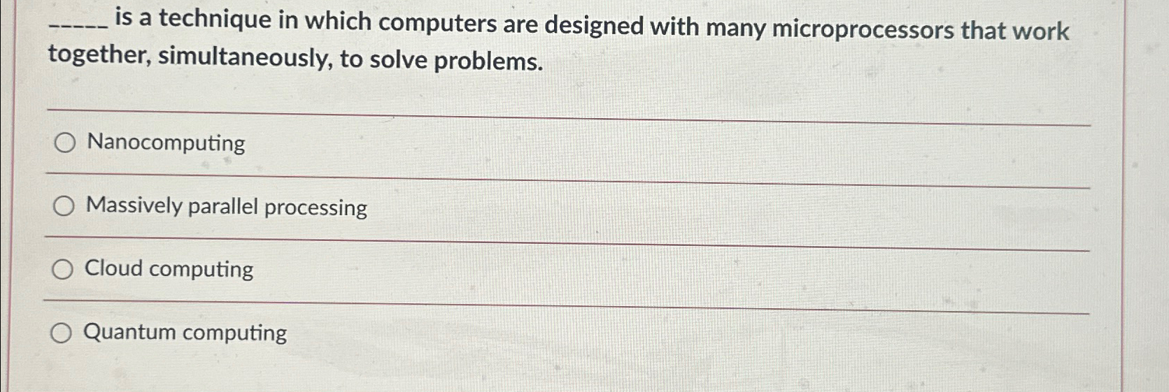 Solved q, ﻿is a technique in which computers are designed | Chegg.com