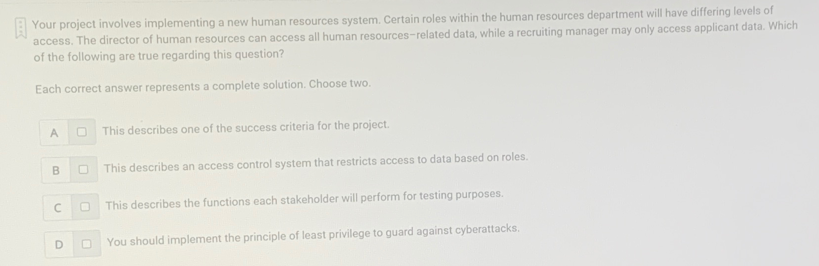 Solved Your project involves implementing a new human | Chegg.com