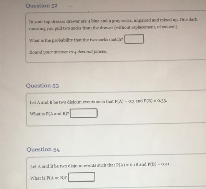 Solved In your top dresser drawer are 4 blue and 9 gray | Chegg.com