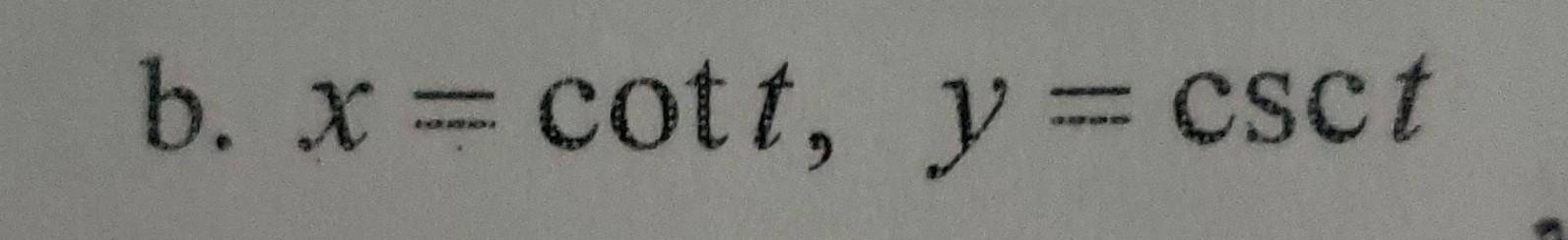 Solved b. x=cott,y=csct | Chegg.com