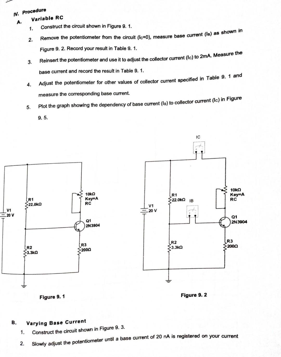 N. Procedure A. Variable RC 1. Construct the circuit | Chegg.com