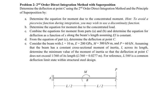 Solved Problem 2: 2nd Order Direct Integration Method with | Chegg.com