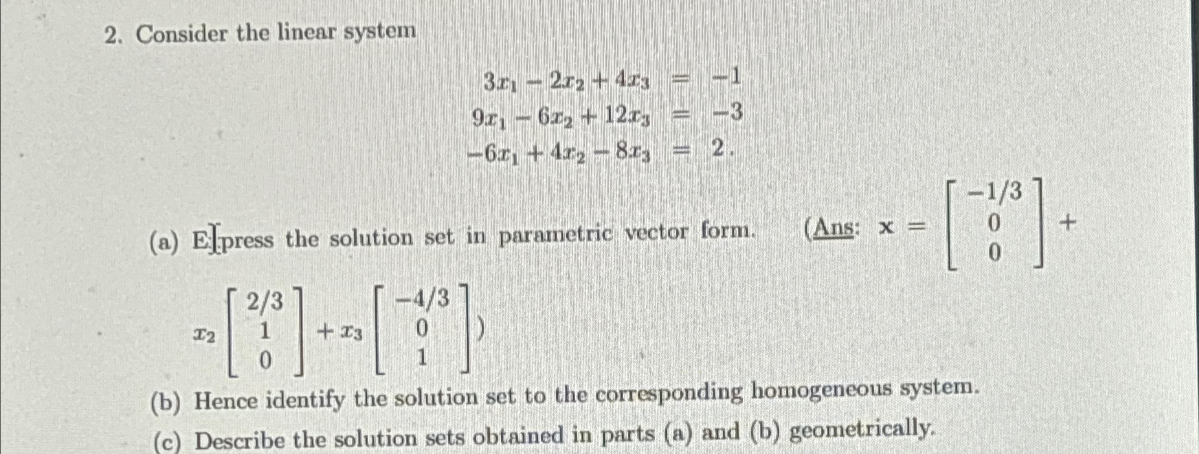 Solved Consider the linear | Chegg.com