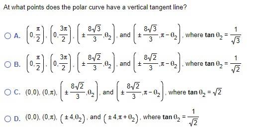 Solved Find the points at which the following polar curve | Chegg.com