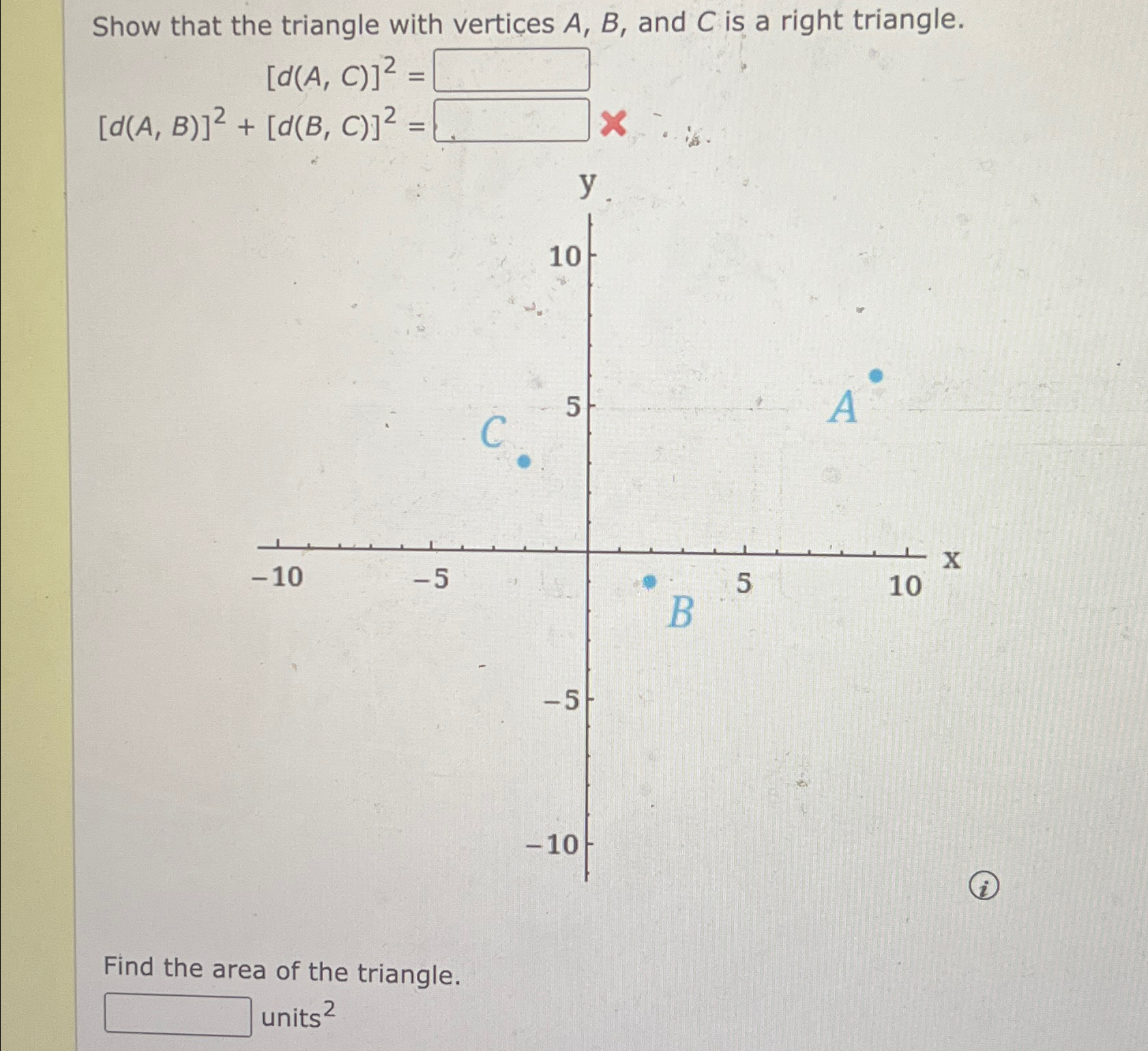 Solved Show that the triangle with vertices A,B, ﻿and C ﻿is | Chegg.com