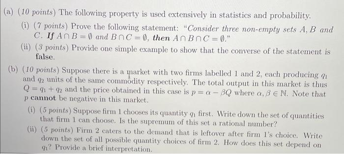 Solved (a) (10 points) The following property is used | Chegg.com