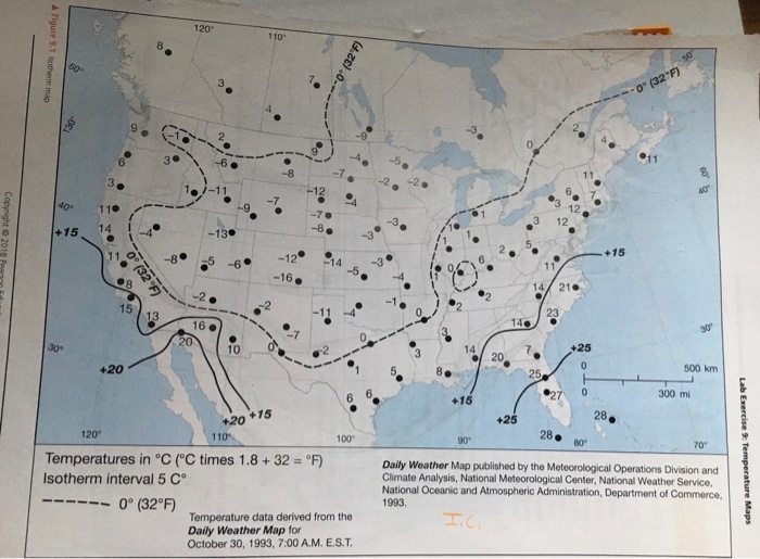 Solved E s Temperature Maps Degrees Celsius (C) Wat logue | Chegg.com