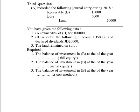 Solved (A) recorded the following journal entry during 2018 | Chegg.com