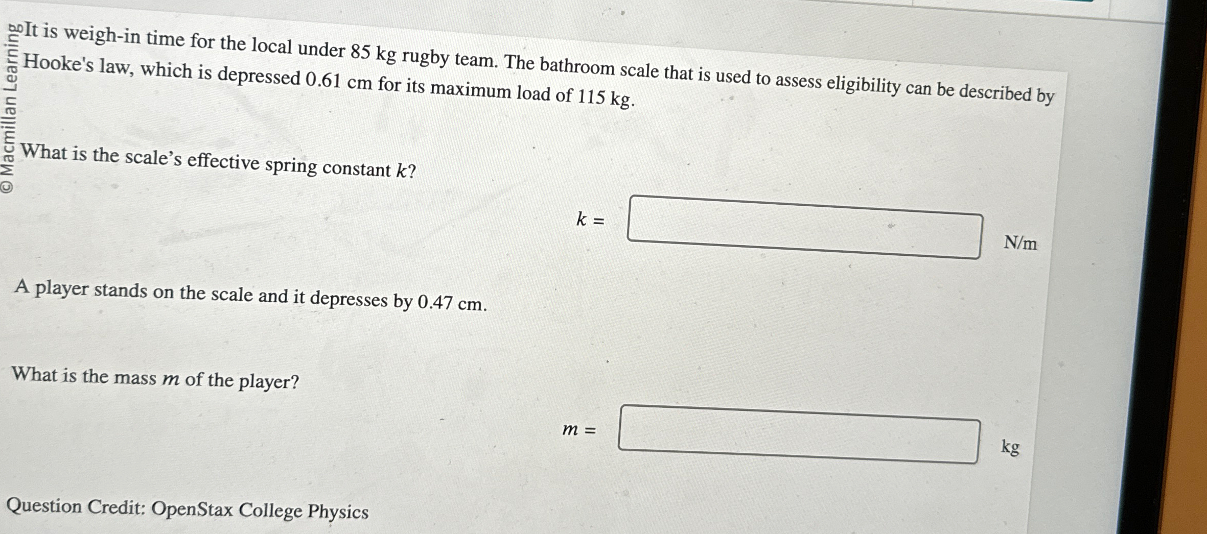 Solved wolt is weigh-in time for the local under 85kg ﻿rugby | Chegg.com