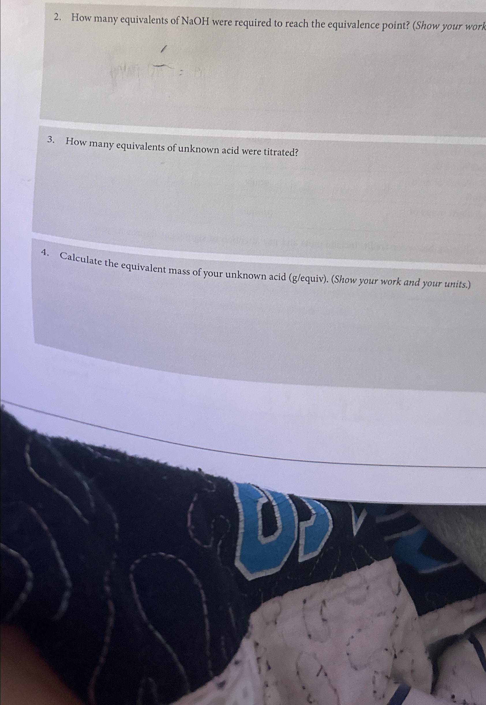 How many equivalents of NaOH were required to reach | Chegg.com