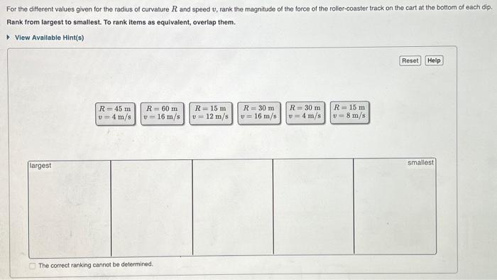 Solved For the different values given for the radius of | Chegg.com