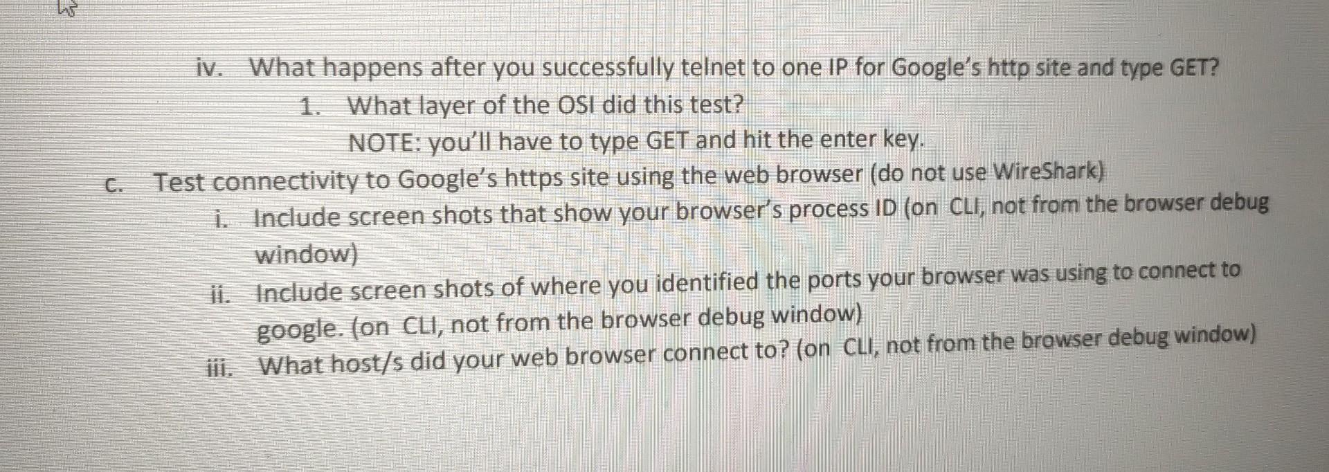 Solved iv. What happens after you successfully telnet to one | Chegg.com