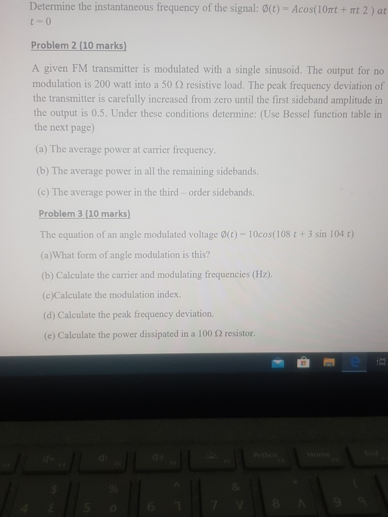 A given FM transmitter is modulated with a single | Chegg.com