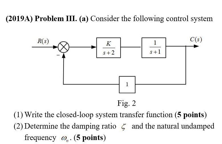 Solved (2019A) Problem III. (a) Consider the following | Chegg.com