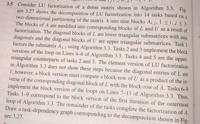 Tuulilu T1. 3.5 Consider LU factorization of a dense | Chegg.com