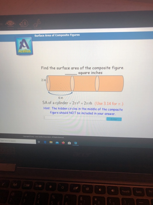 Solved Surface Area of Composite Figures Acellus Find the | Chegg.com