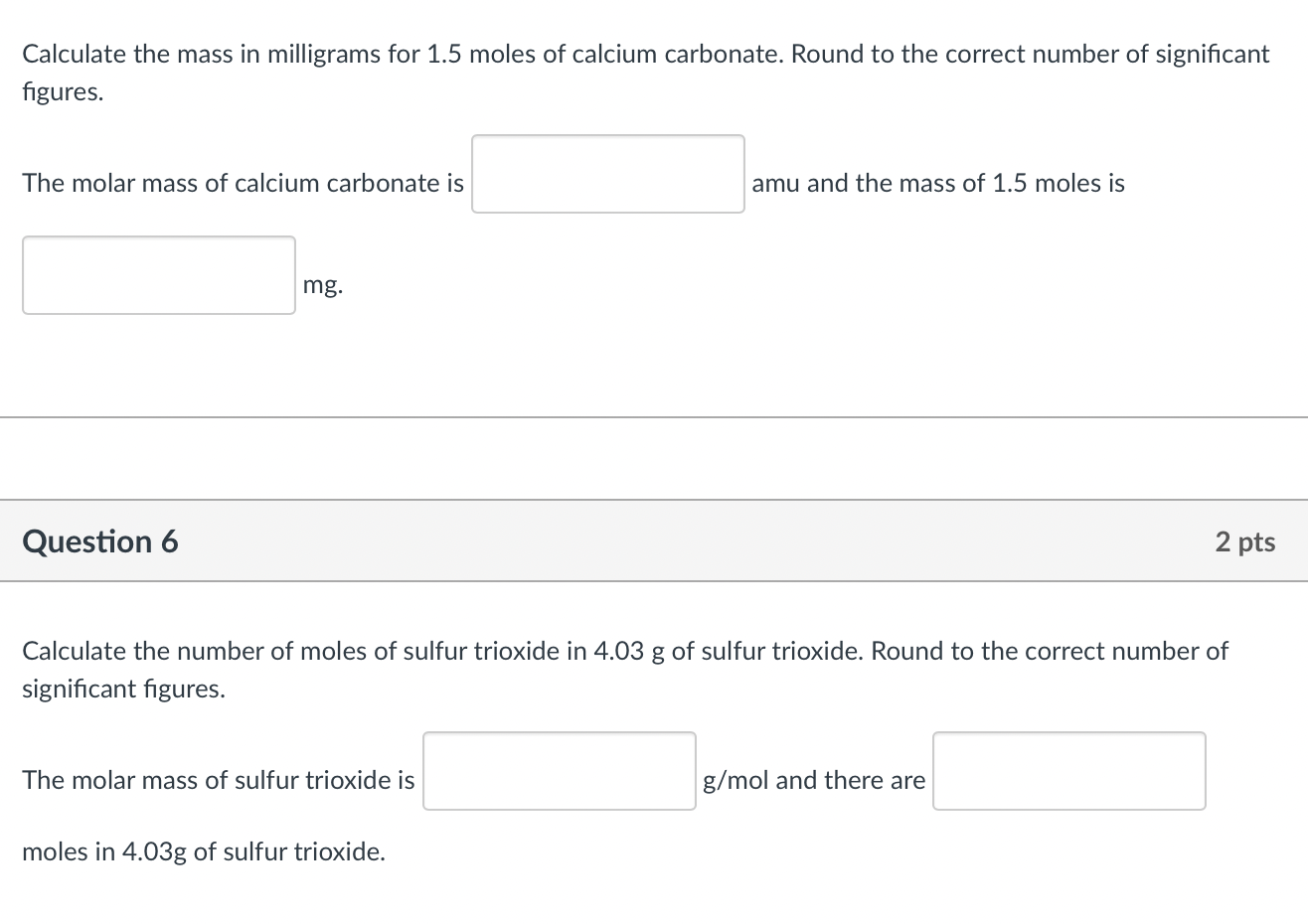 Solved Calculate the mass in milligrams for 1.5 ﻿moles of | Chegg.com