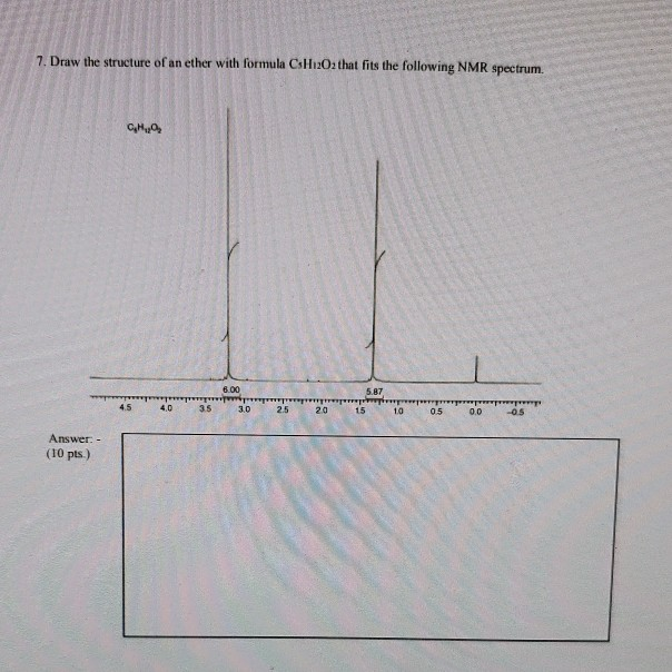 Solved 7. Draw the structure of an ether with formula CsH2O2 | Chegg.com