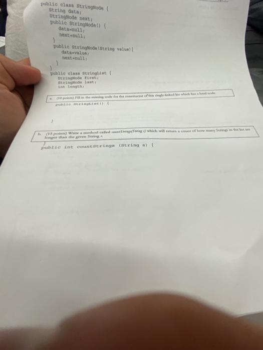 public elass stringhtode 8tring data, StringHode | Chegg.com