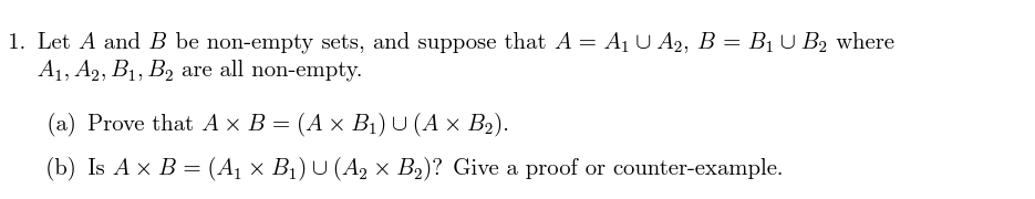 Solved Let A and B ﻿be non-empty sets, and suppose that | Chegg.com