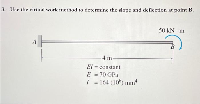 Solved 3. Use the virtual work method to determine the slope | Chegg.com