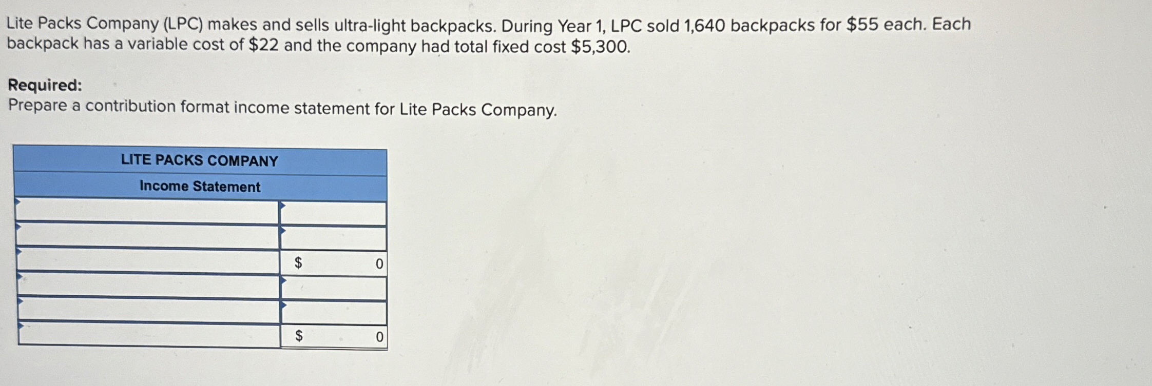 Solved by an EXPERT Lite Packs Company (LPC) ﻿makes and sells ultra ...