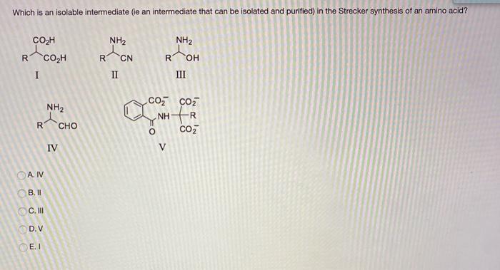 Solved Which is an isolable intermediate (ie an intermediate | Chegg.com
