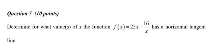 Solved Determine for what value(s) of x the function | Chegg.com