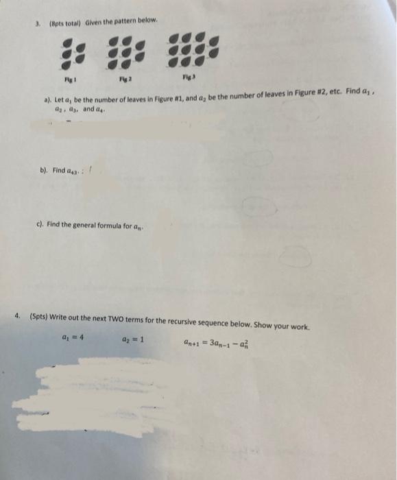 Solved (5pts) For the sequence below, find the next two | Chegg.com
