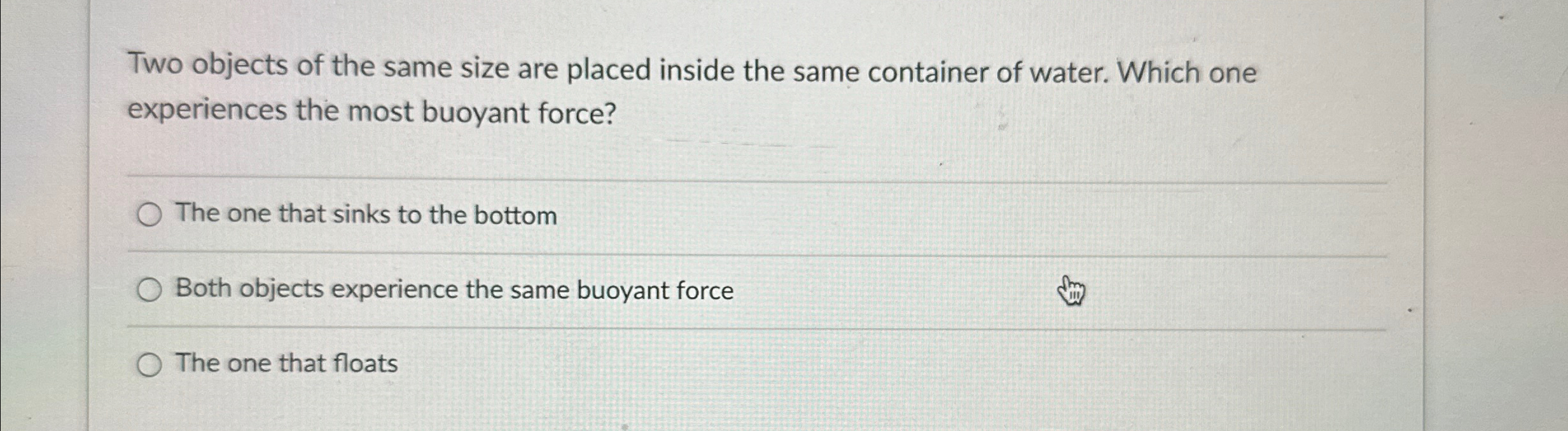 Solved Two objects of the same size are placed inside the | Chegg.com