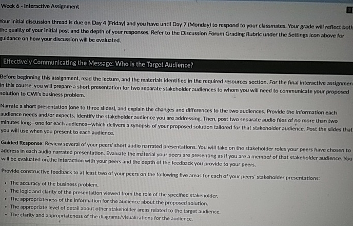 Solved Week 6 - ﻿Interactive AssignmentYour initial | Chegg.com