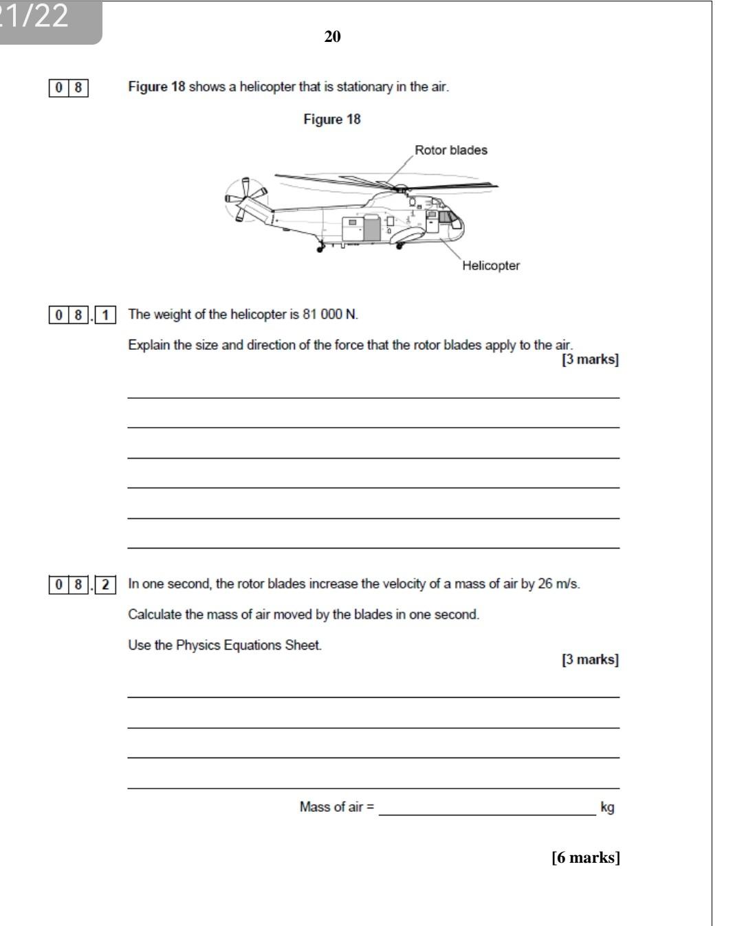 Solved 1/22 20 08 Figure 18 shows a helicopter that is | Chegg.com
