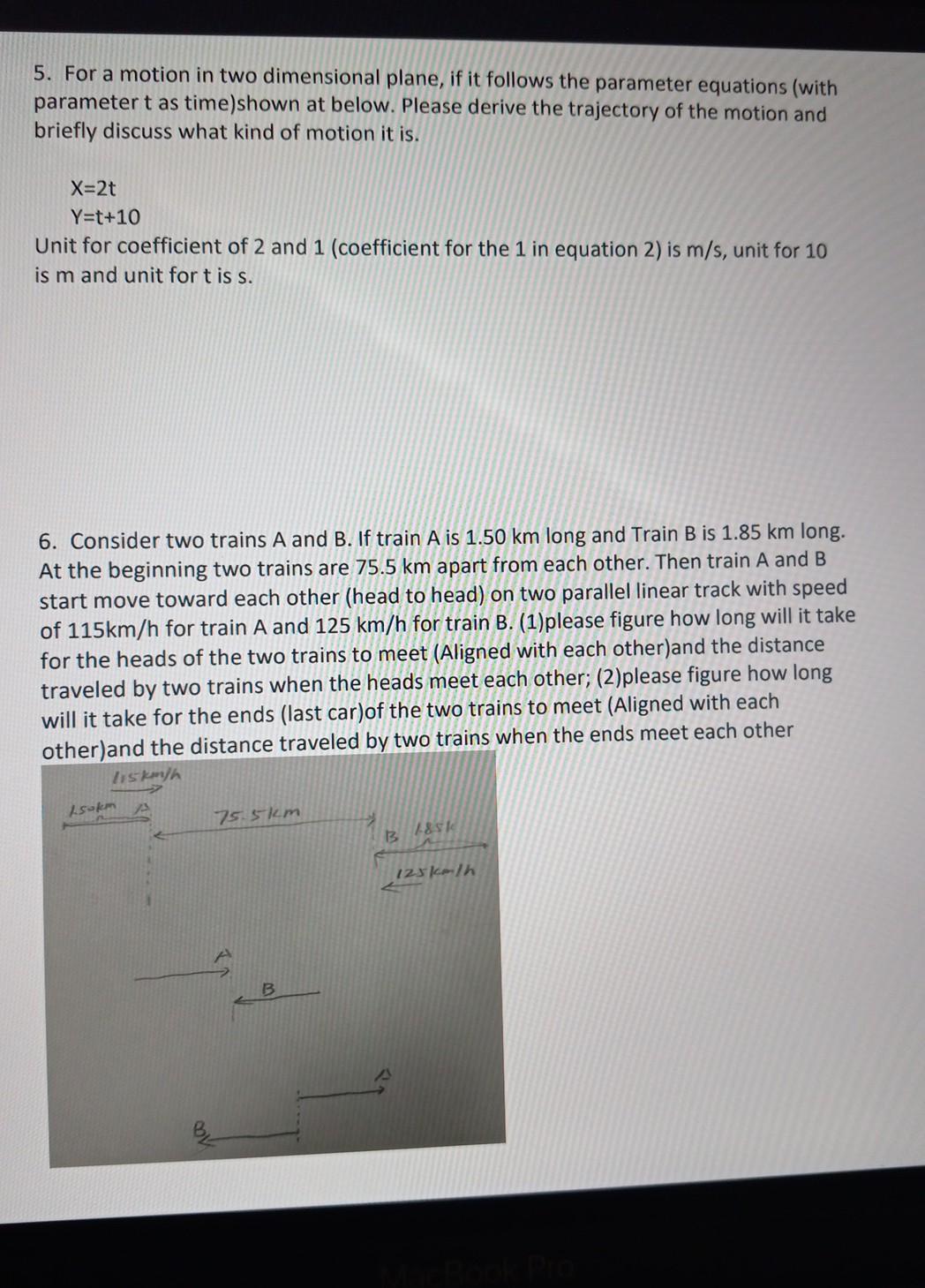 Solved 5. For a motion in two dimensional plane, if it | Chegg.com