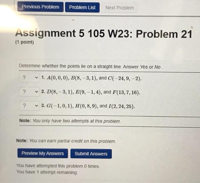 Solved Assignment 5105 W23: Problem 21 (1 point) Determine | Chegg.com