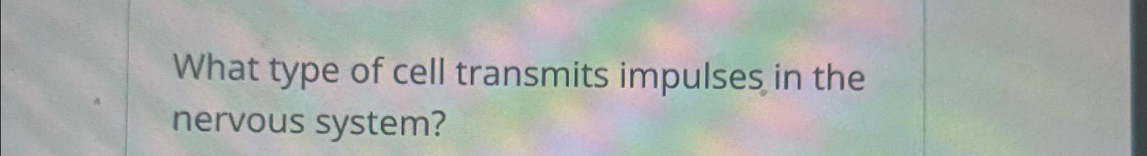 Solved What type of cell transmits impulses in the nervous | Chegg.com