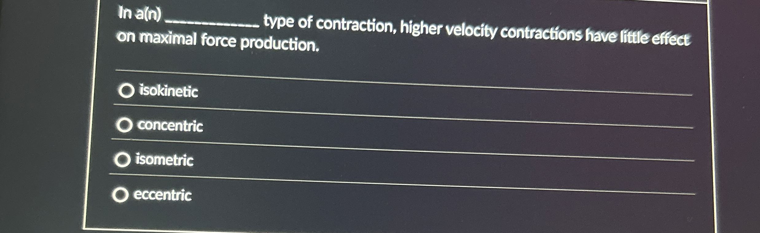 Solved In a(n)type of contraction, higher velocity | Chegg.com
