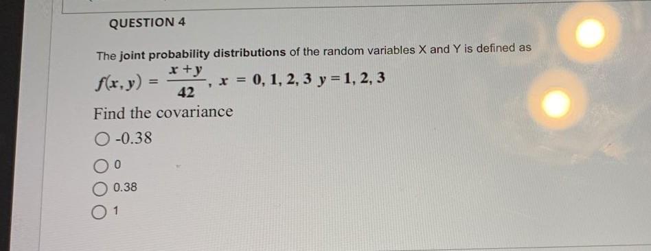 Solved The joint probability distributions of the random | Chegg.com