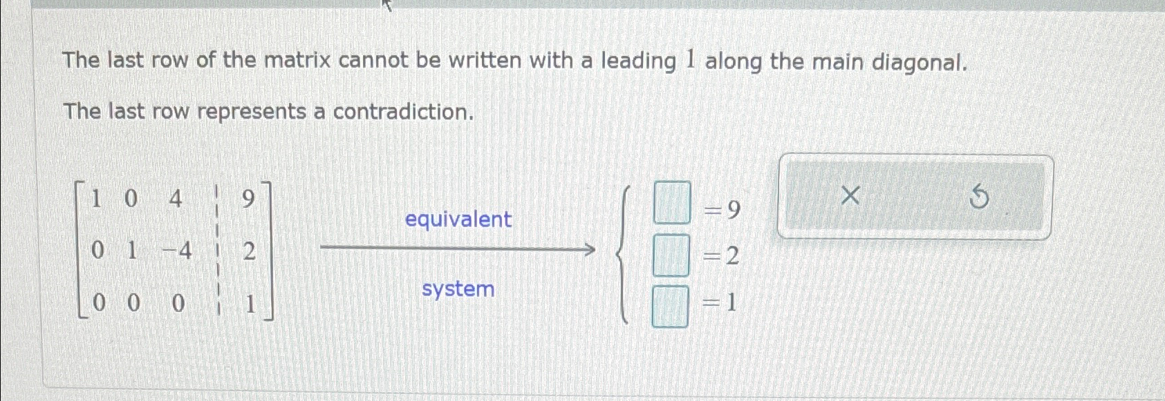 The last row of the matrix cannot be written with a | Chegg.com