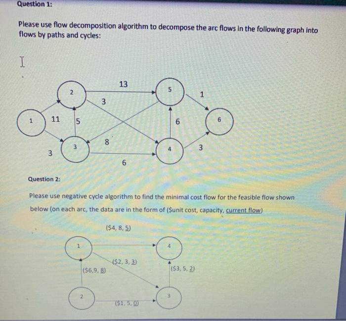 Solved Question 1: Please use flow decomposition algorithm | Chegg.com