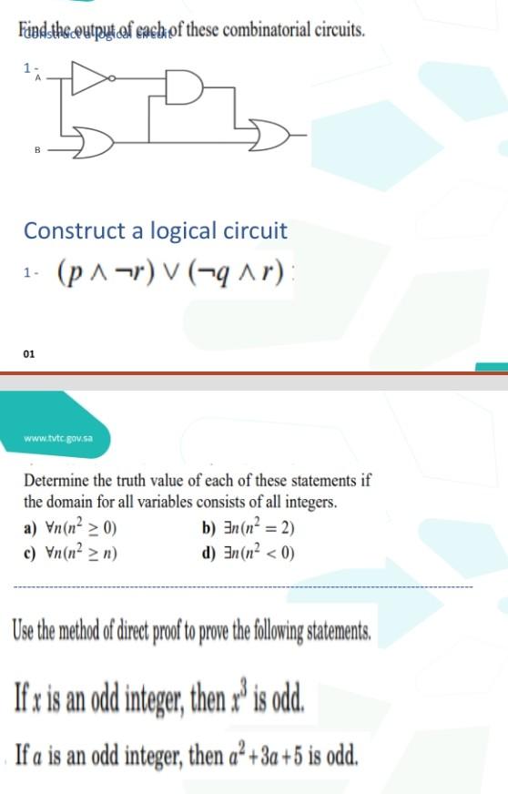 Solved Find the output of each of these combinatorial | Chegg.com